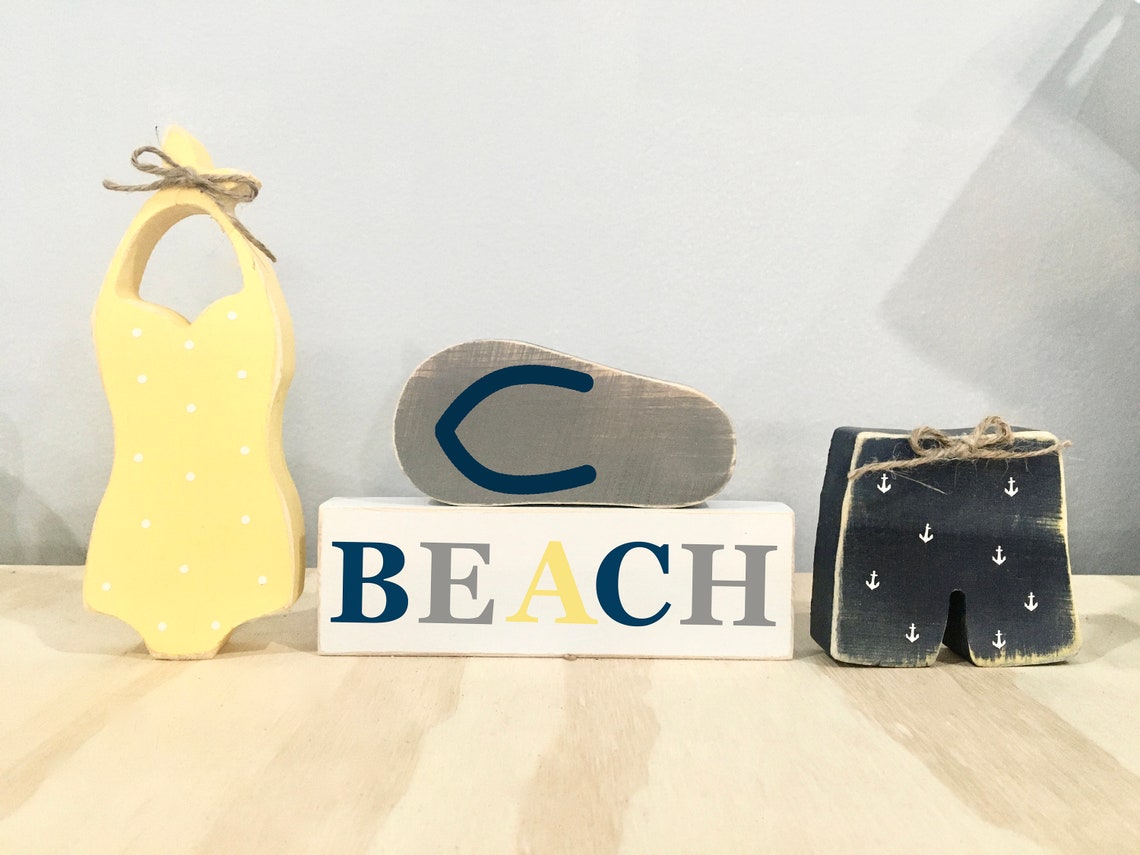 Beach Tiered Tray Wooden Cutouts Swim Trunks Bathing Suit - Etsy