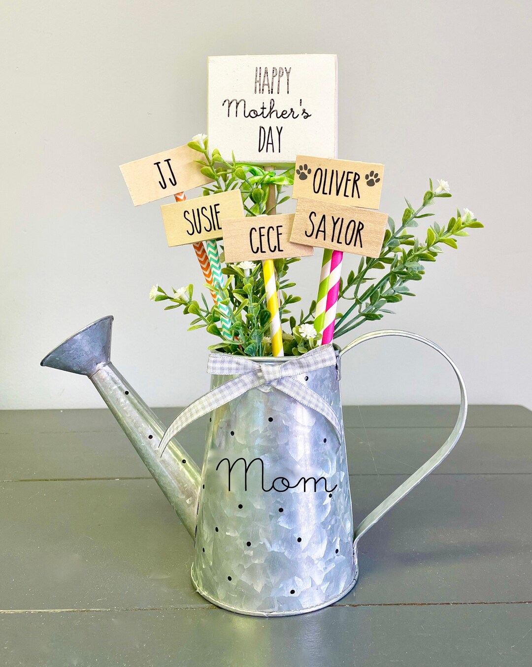 Personalized Galvanized Watering Can, Mother's Day Gift, Spring Decor ...