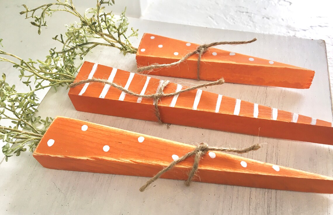 Wooden Carrots Set of 3 Rustic Carrots Easter Decor Tiered - Etsy