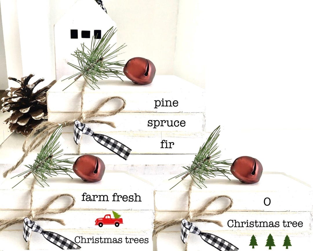 Christmas Tree Book Bundle, Mini Book Stack, Farm Fresh, Christmas ...