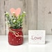 Valentine's Day Floral Arrangement: Distressed Vase With Wooden Heart ...