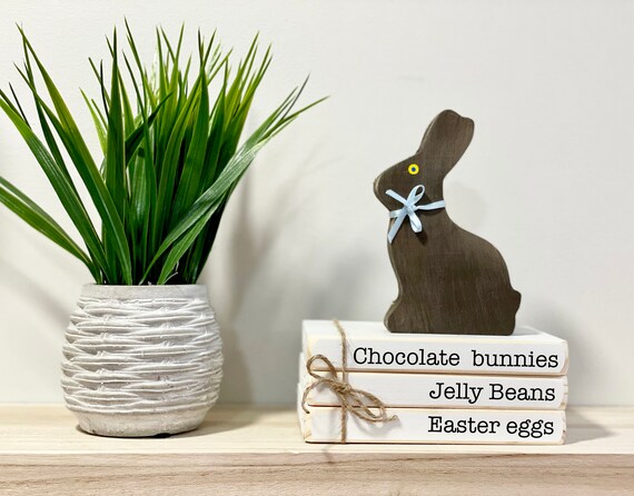 Chocolate Easter Bunny Faux Bunny Easter Decor Wooden | Etsy