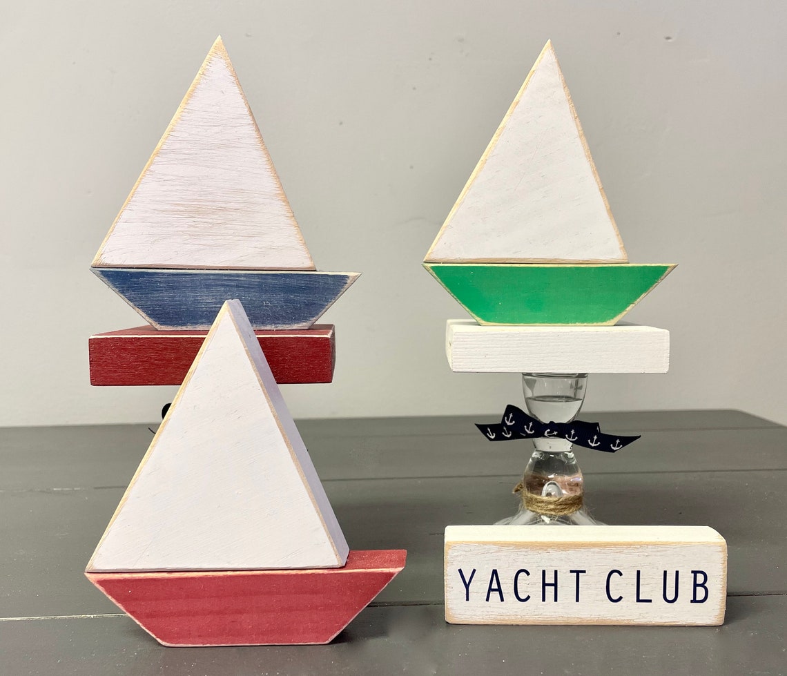 Wood Sailboat Nautical Decor Yacht Club Nursery Decor Lake - Etsy