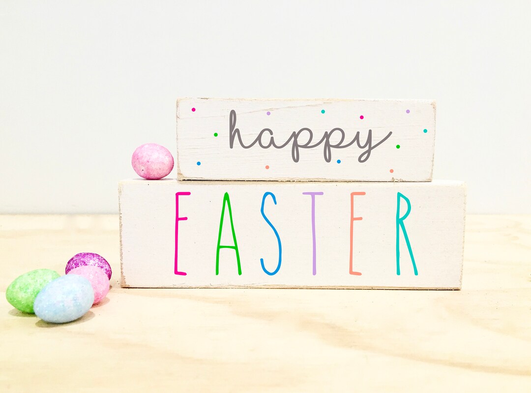 Easter Tiered Tray Signs, Happy Easter, Tiered Tray Decor, Tiered Tray ...