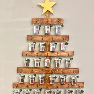 Wood Christmas Tree Advent Calendar, Table Top Countdown With ...