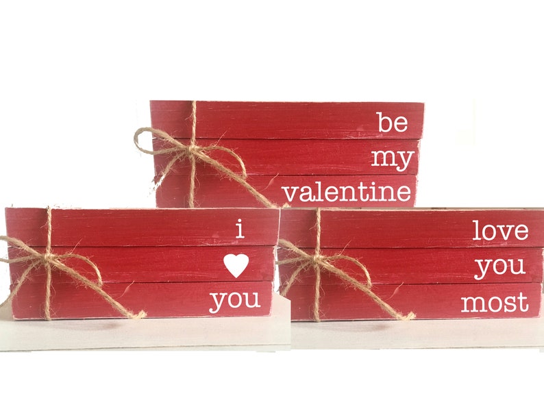 Valentine Book Bundle Tiered Tray Decor Mini Book Stack - Etsy