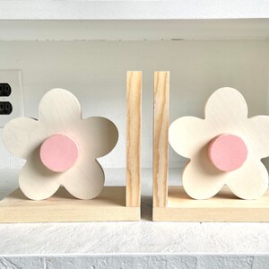 Flower Bookends, Wooden Flowers for Nursery, Wood Daisies, Baby Girl ...