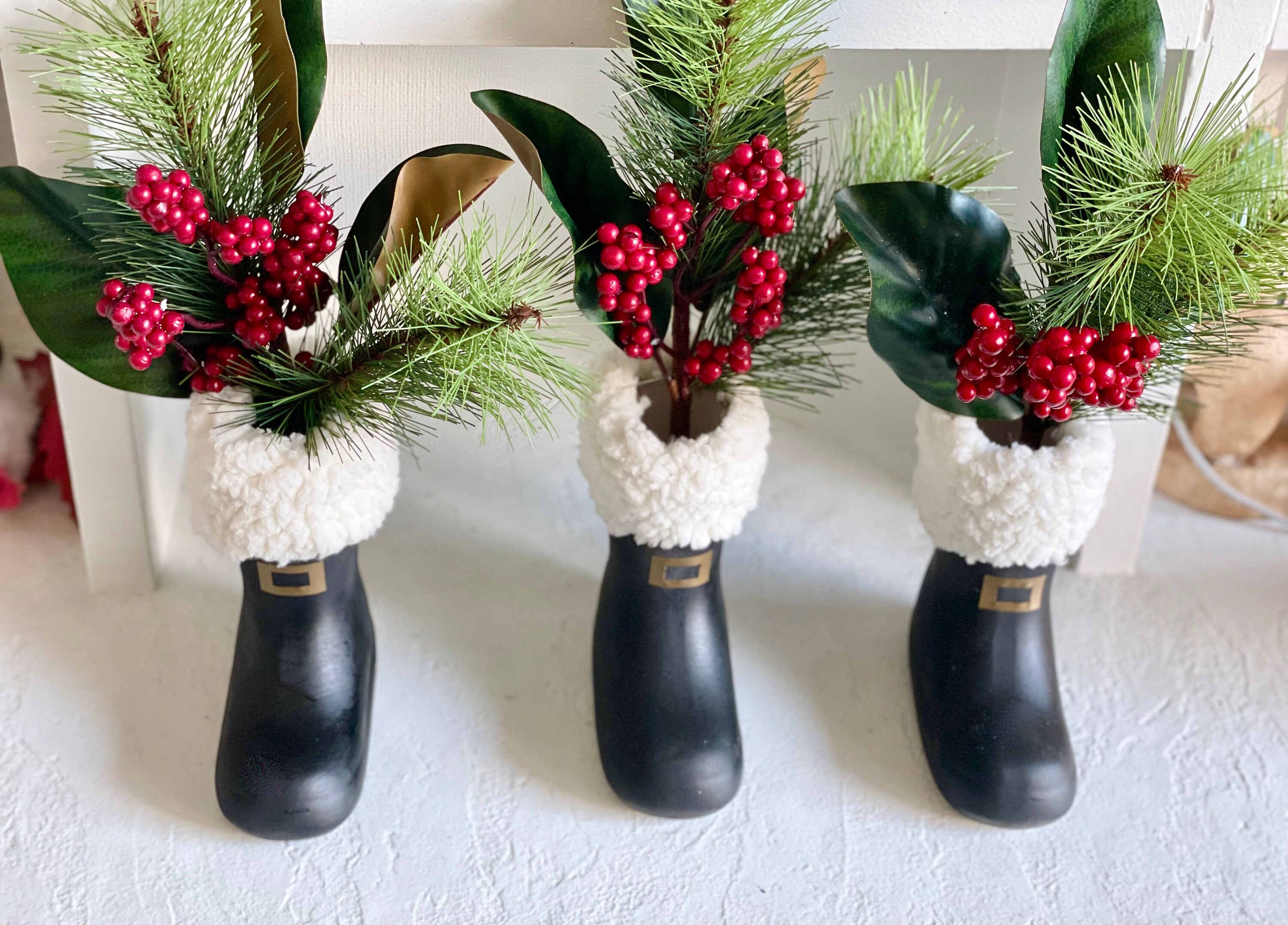 Ceramic Santa Boot Planter, Christmas Decor - Etsy