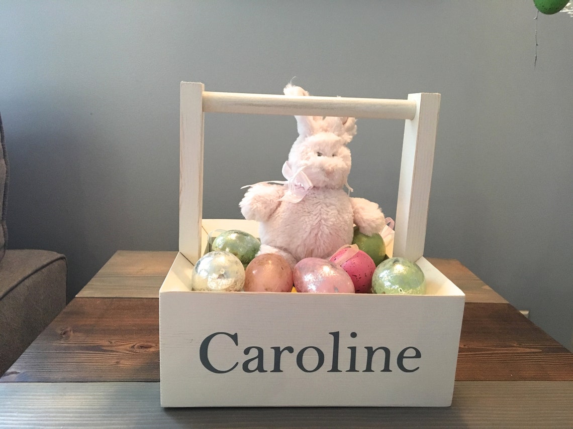 Easter Box Wooden Easter Basket Personalized Box Easter - Etsy