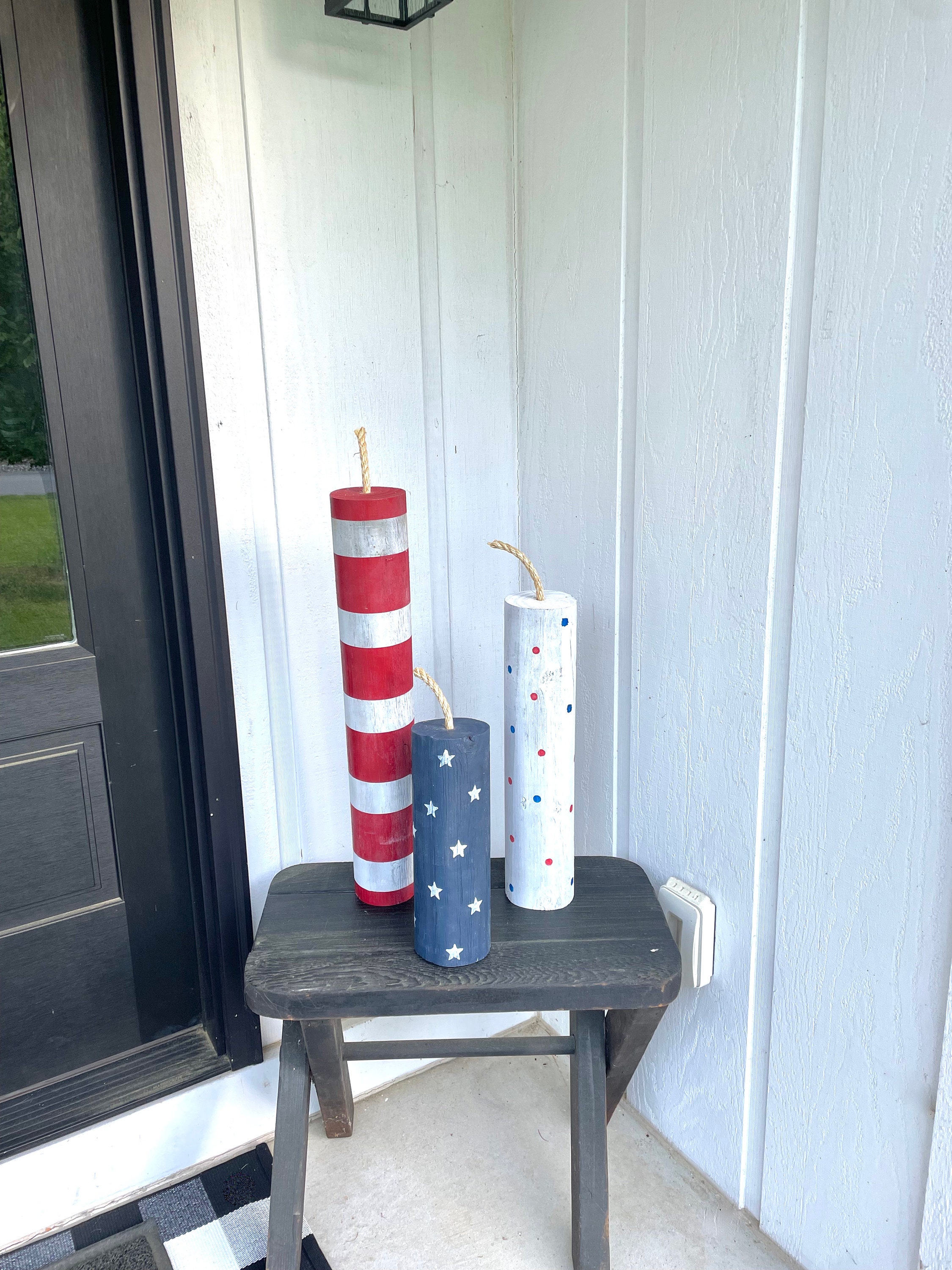 Large Wood Firecrackers for Front Porch 4th of July Decor for Home - Etsy