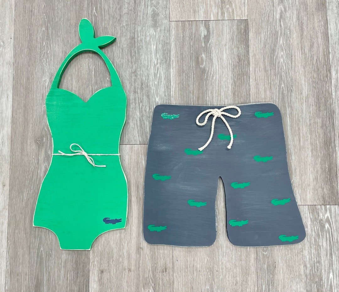 Summer Door Hanger, Wood Bathing Suits, Beach Wall Hangings, Porch ...