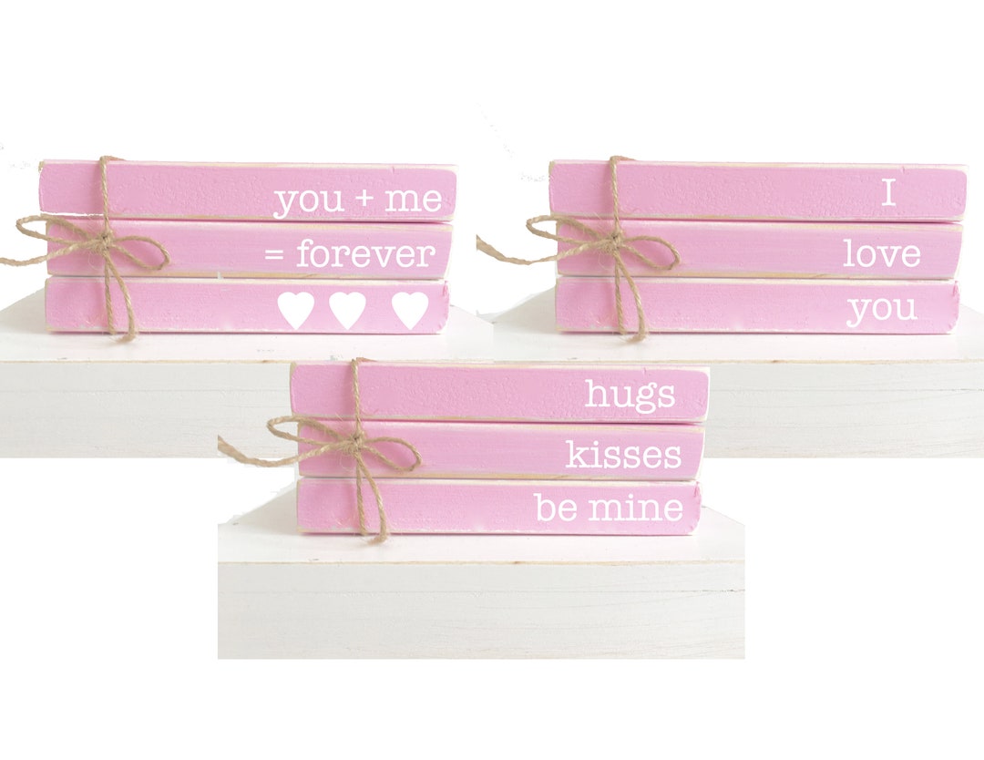 Mini Book Bundle, Book Stack, Be My Valentine, Valentine's Day Decor ...