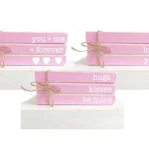 Mini Book Bundle, Book Stack, Be My Valentine, Valentine's Day Decor ...