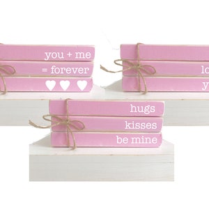 Mini Book Bundle, Book Stack, Be My Valentine, Valentine's Day Decor ...
