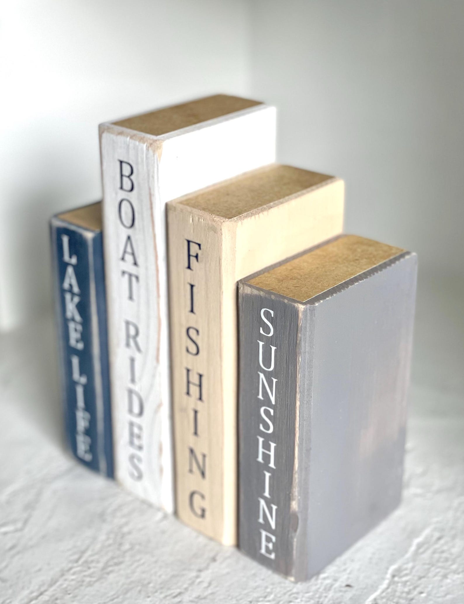 Lake House Book Stack Decor: Nautical Tiered Tray Shelf Sitters - Etsy