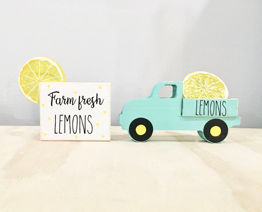 Lemon Tiered Tray, Summer Decor, Lemon Truck, Lemonade Decor, Farm ...