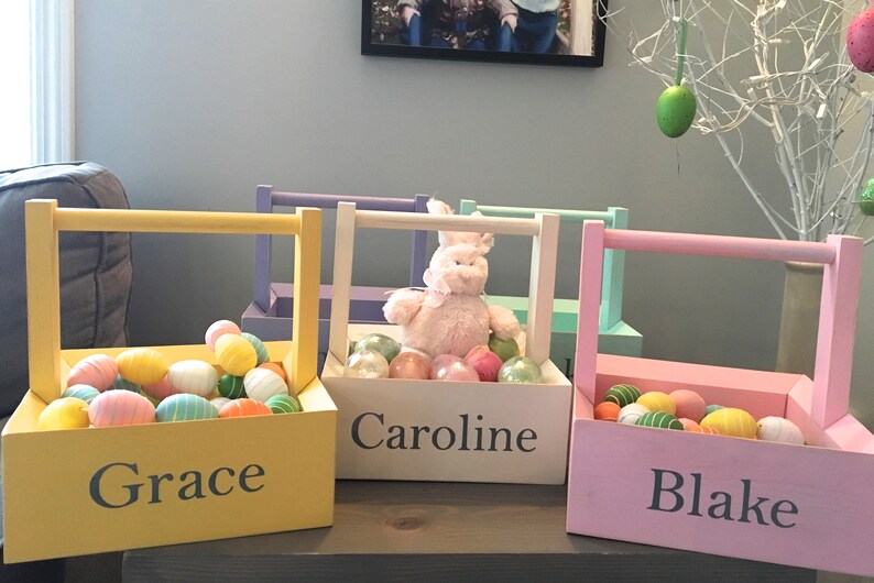 Easter Box Wooden Easter Basket Personalized Box Easter - Etsy