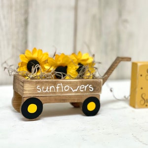 Sunflower Wagon for Summer Tiered Tray, Wooden Sign Home Decor - Etsy
