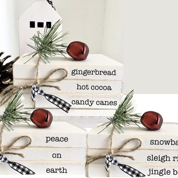 Wooden Christmas Books - Etsy