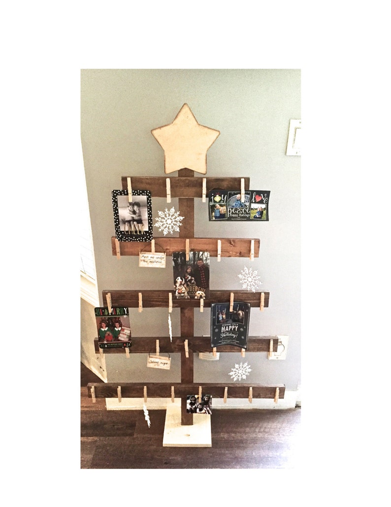 Rustic Wood Christmas Card Holder Tree: 4ft Merry Mail Display - Etsy