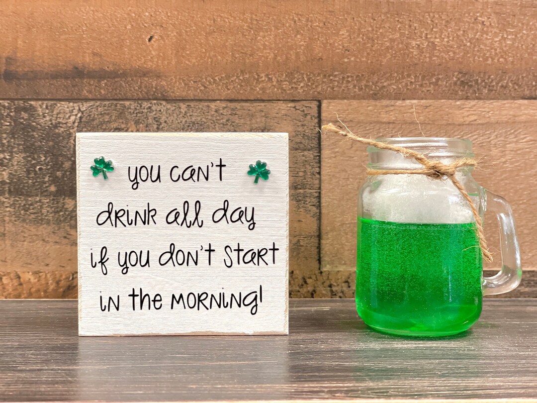 Green Beer, St. Patrick's Day Decor, Faux Beer Mug, Tiered Tray Sign ...