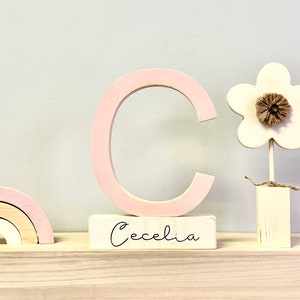 Nursery Decor Wooden Letter Personalized Wood Flower - Etsy