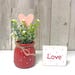 Valentine's Day Floral Arrangement: Distressed Vase With Wooden Heart ...
