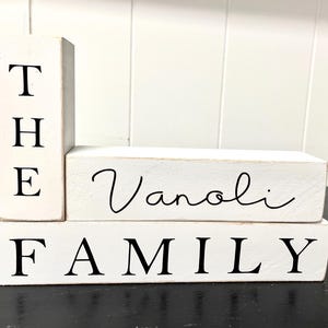 Personalized Family Name Wooden Block Set: Tiered Tray Decor - Etsy