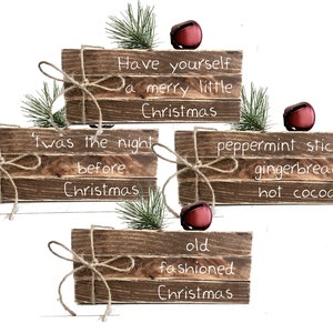Rustic Christmas Faux Book Stack: Farmhouse Wooden Decor - Etsy