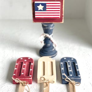 Rustic Wood Popsicles: 4th of July Tiered Tray Decor - Etsy