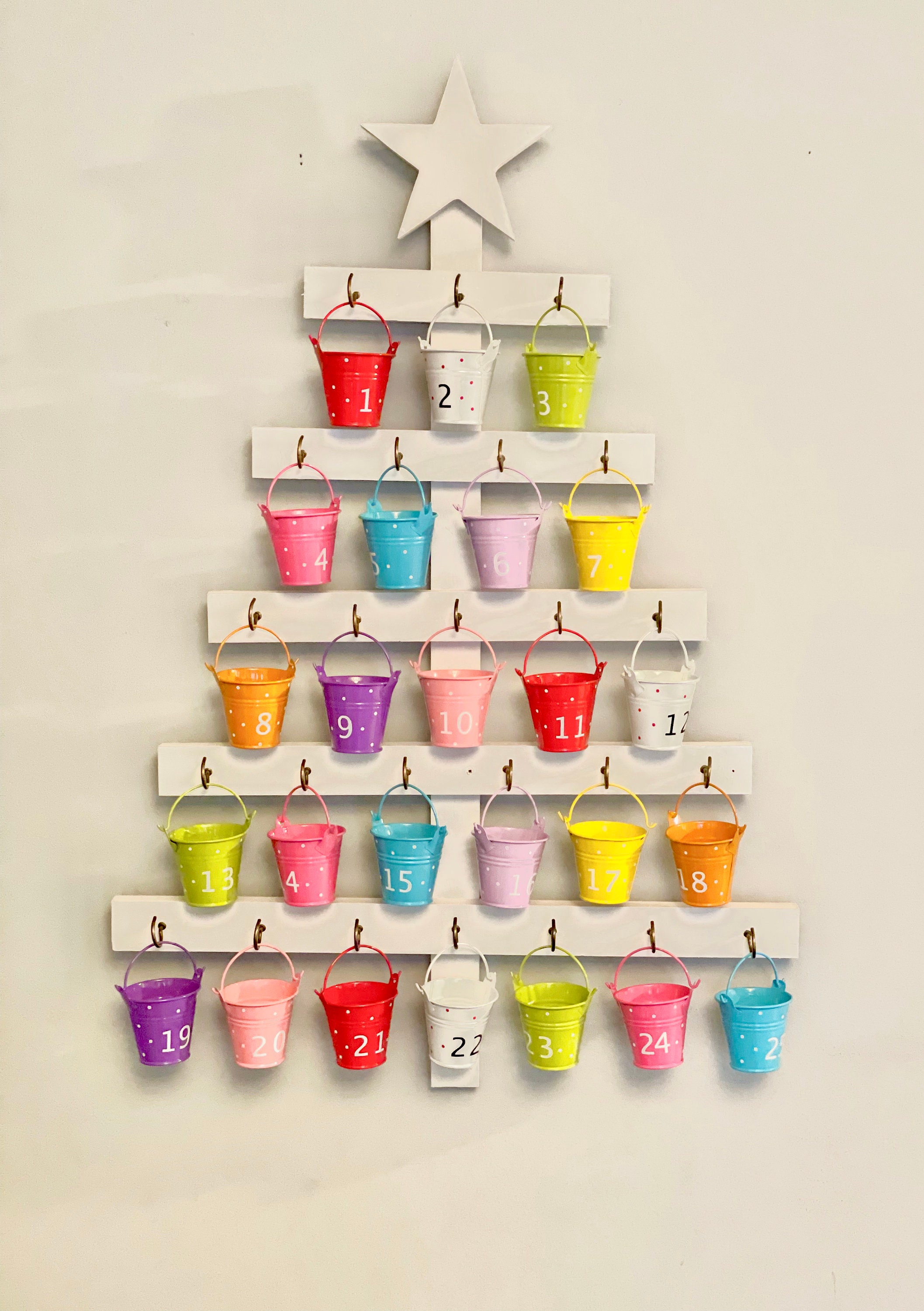 Wood Christmas Tree Advent Calendar, Table Top Countdown With ...