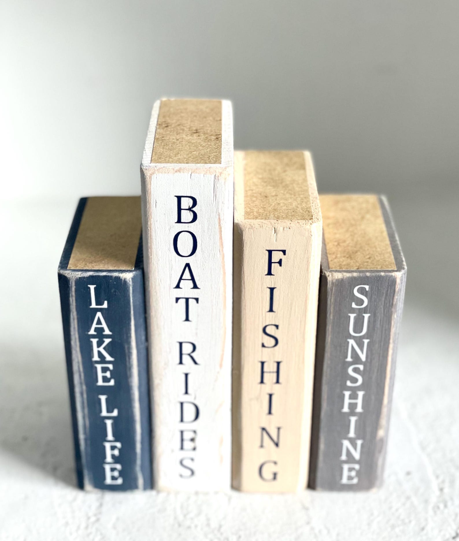 Lake House Book Stack Decor: Nautical Tiered Tray Shelf Sitters - Etsy