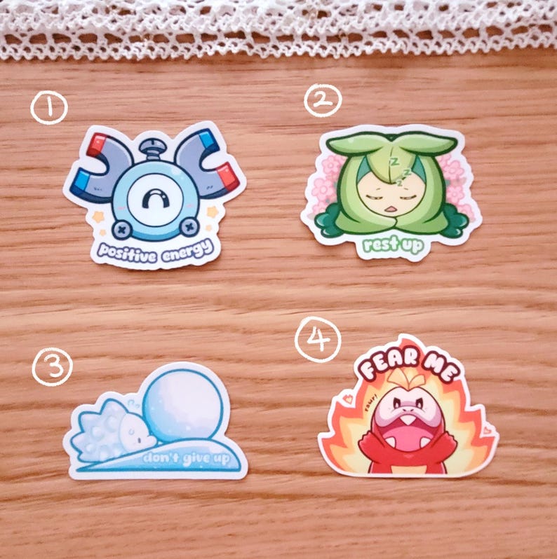 PKMN Round Friends | ~3" Vinyl Matte Waterproof Stickers | Motivational ...