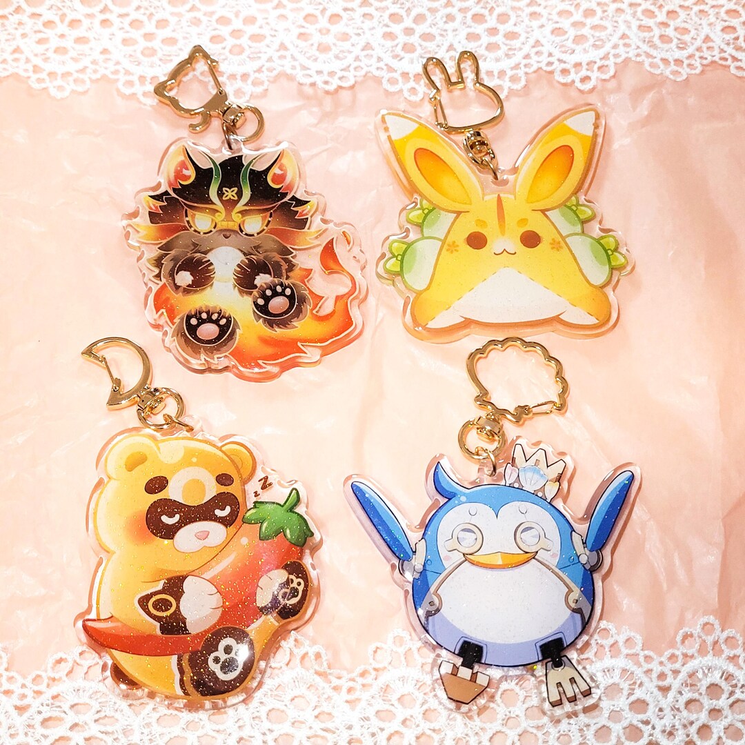 Genshin Impact Pets | 3" Front Side Glitter Epoxy, Doubled-sided ...
