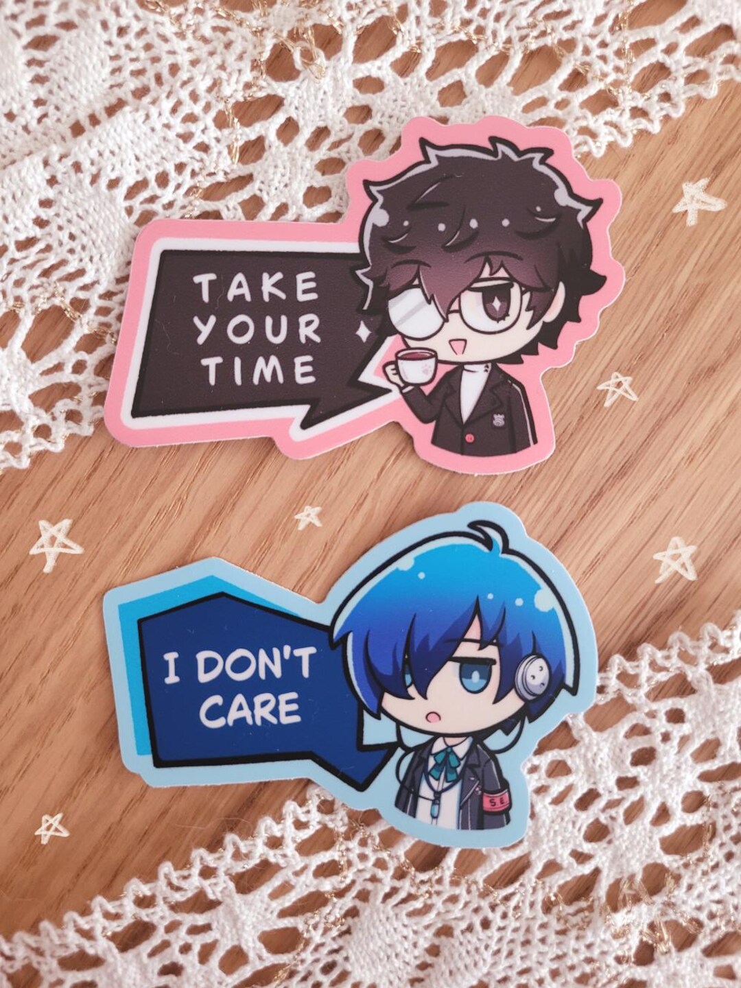 Persona 3 and 5 Protag Stickers | 3" Long Vinyl Waterproof Stickers ...