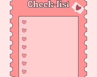Valentine List Blank Printable Template, Pdf, Non-editable, Checklist ...