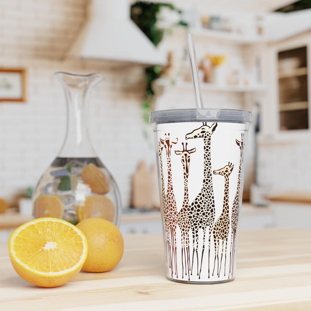 Giraffe Tumbler, Animal Print Cup, Safari Drinkware, Jungle Theme ...