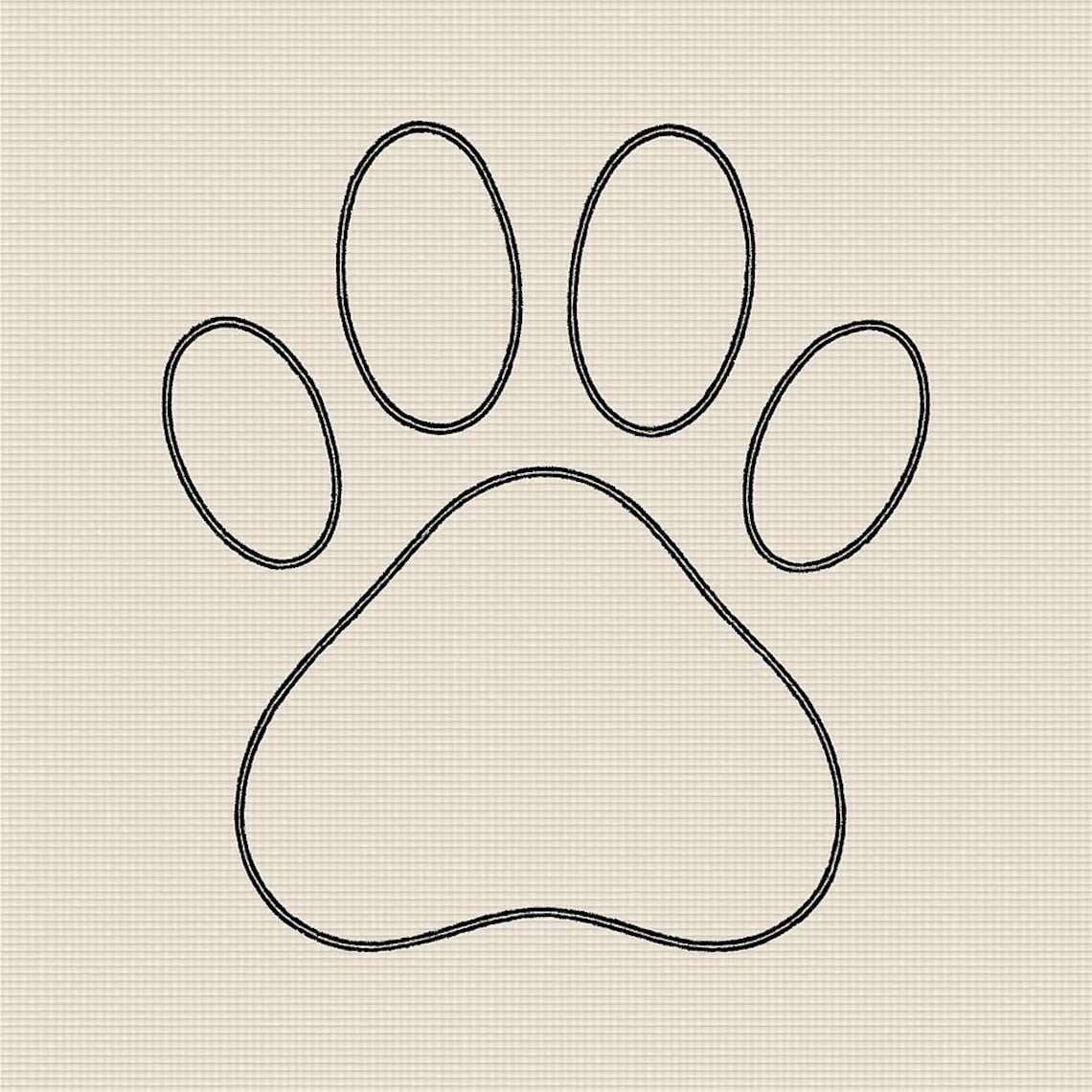 Simple Dog Paw Print Embroidery Pattern | Digital Download | Dog Lover ...