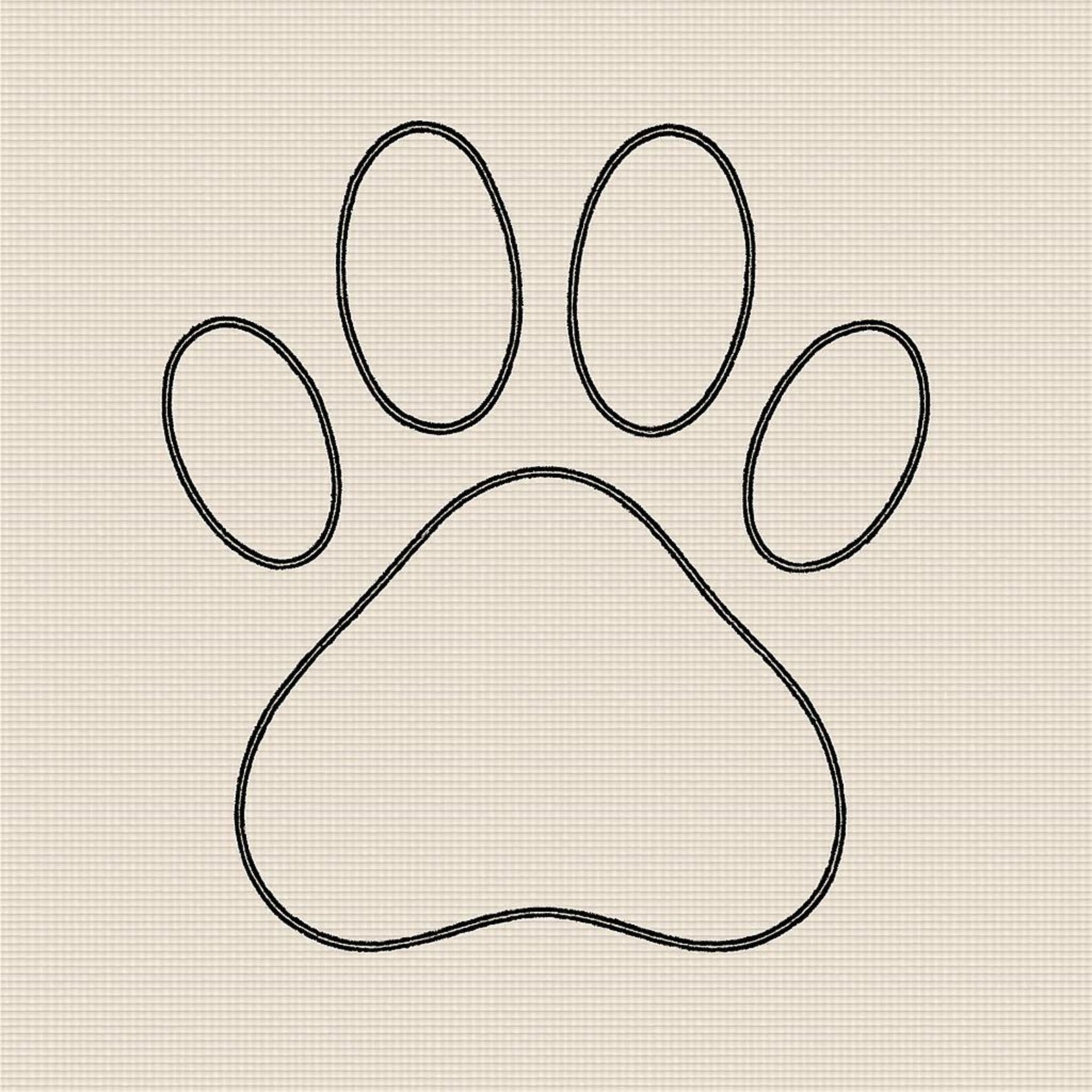 Simple Dog Paw Print Embroidery Pattern | Digital Download | Dog Lover ...