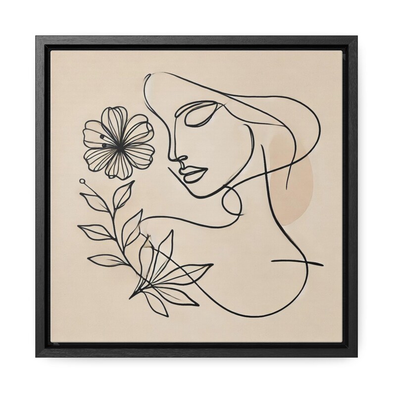 Fine Line Printable Art Design, Beautiful Women With Flower, Classic ...