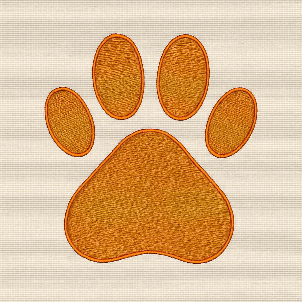 Simple Dog Paw Print Embroidery Pattern | Digital Download | Dog Lover ...