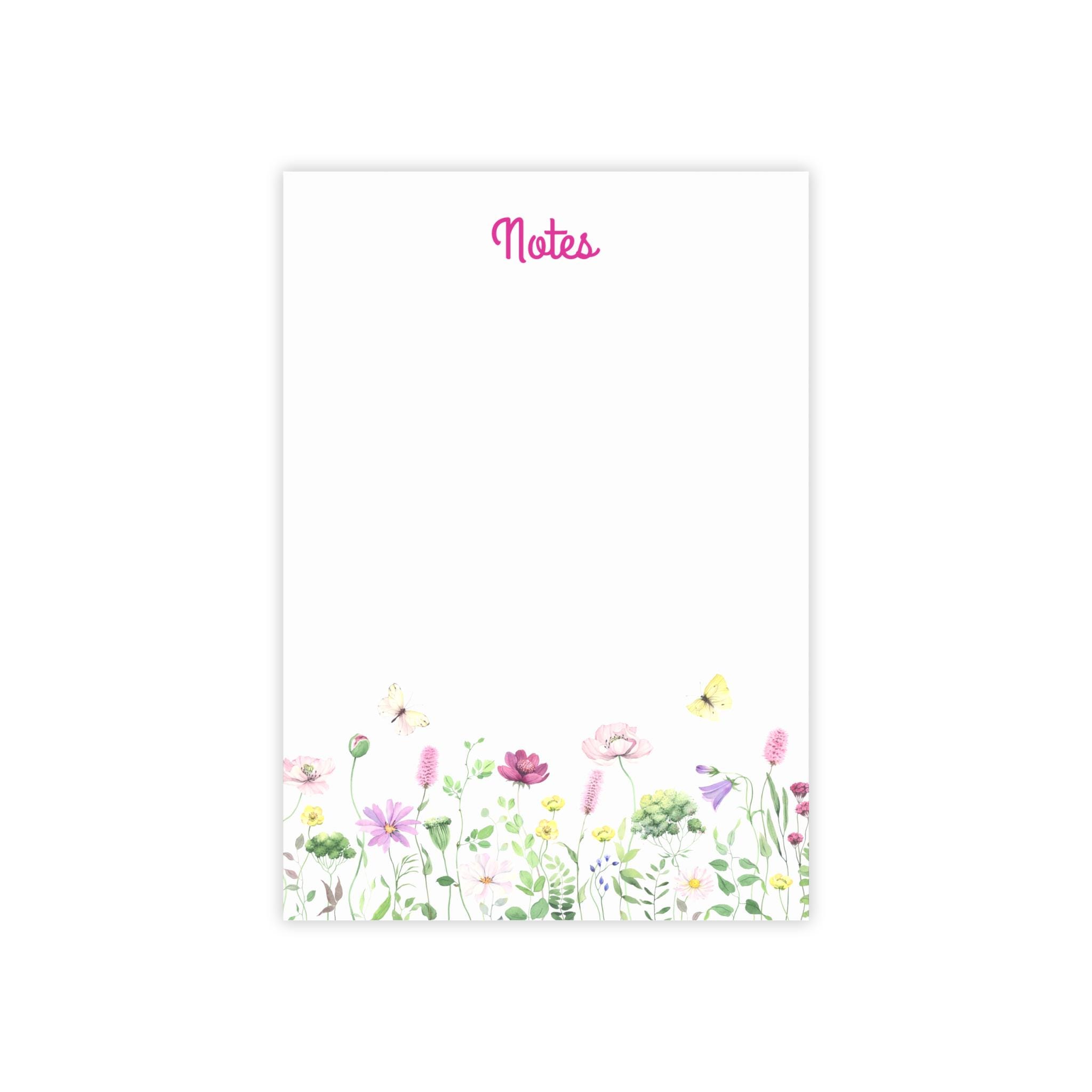 Wildflower Post-it Notepad, Floral Memo Pad, Stationery Gift - Etsy