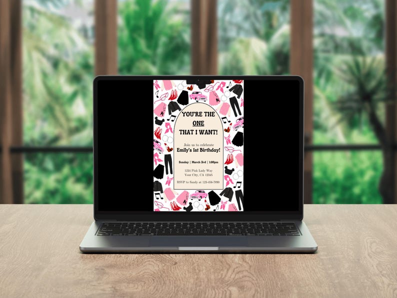 Grease-themed 'you're the One That I Want' First Birthday Invitation ...