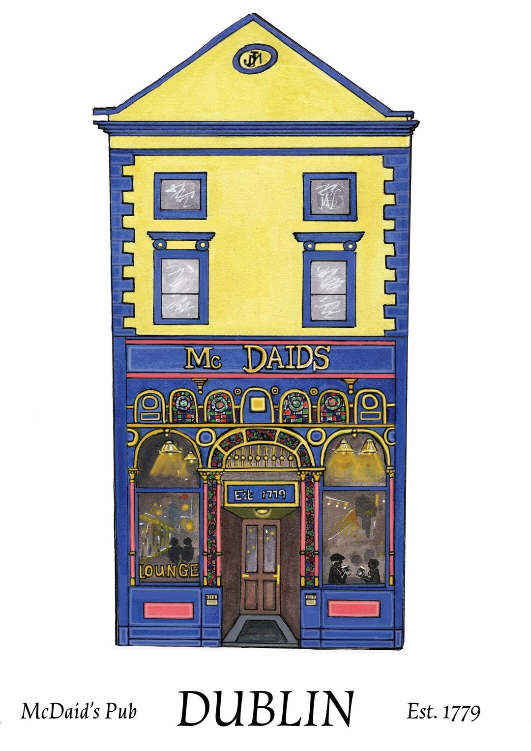 Mcdaid's Pub Dublin Art Print: Irish Watercolor Artwork Travel Gift - Etsy