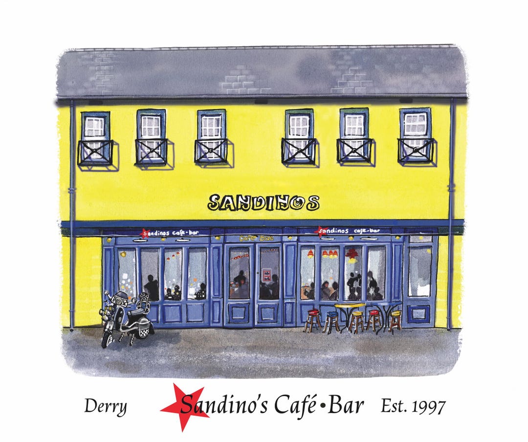Sandino's Pub Derry Art Print: Irish Travel Artwork Gift - Etsy
