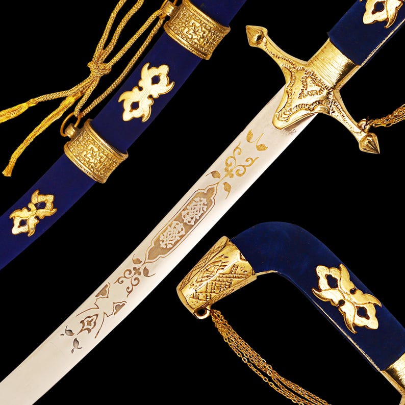 28” Long Traditional Arabian Sword, Historical Arabic Islamic Swords ...