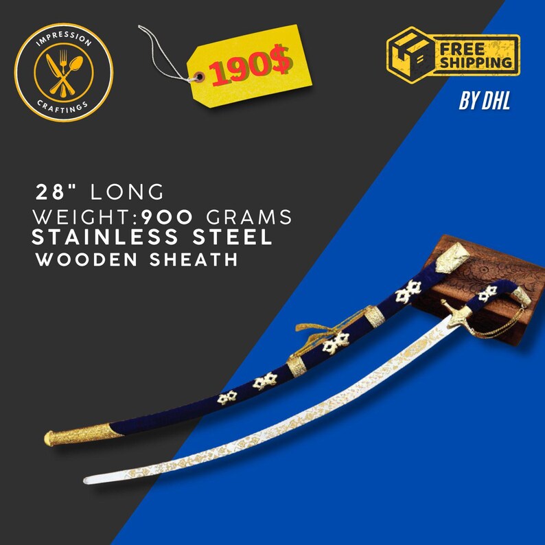 28” Long Traditional Arabian Sword, Historical Arabic Islamic Swords ...