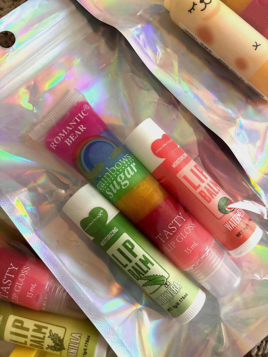 Rainbows Sugar Lipgloss and X2 Lip Balm With Stickers Set Random - Etsy