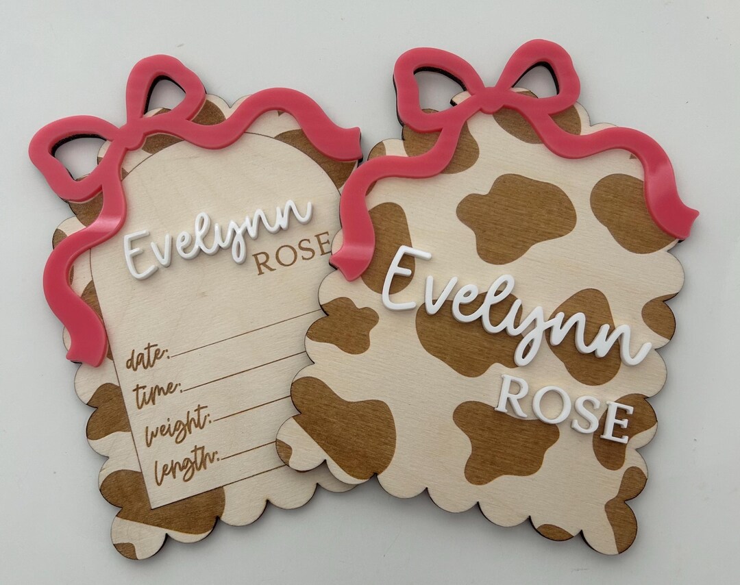 Coquette Cow Print Baby Announcement| Western Baby Milestones | Fresh ...