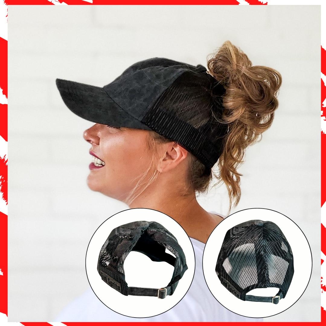 Red Sprite Hats Hidden Messy Bun Baseball Cap 2.0, High Ponytail Cap ...